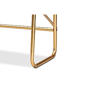 Baxton Studio Merida Gold Finished and Brown Finished 2-Tier Twin Size Shelf