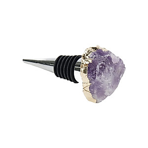 UTALIND Crystal Wine Stopper, Irregular Natural Amethyst Stone Bottle Wine Stopper(Purple)