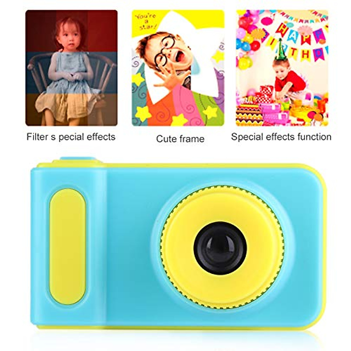 RvSky Photography Accessories 2 Inch 1080P Digital Video Camera Cartoon Toy Camera Children Birthday Gift(蓝色)