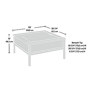 Sauder Cottage Road Coffee Gaming Table with Removable Top, Soft White Finish