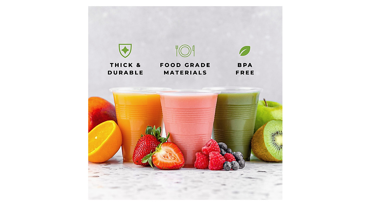 7 oz Clear Disposable Plastic Cups - Bulk Party & Event Pack