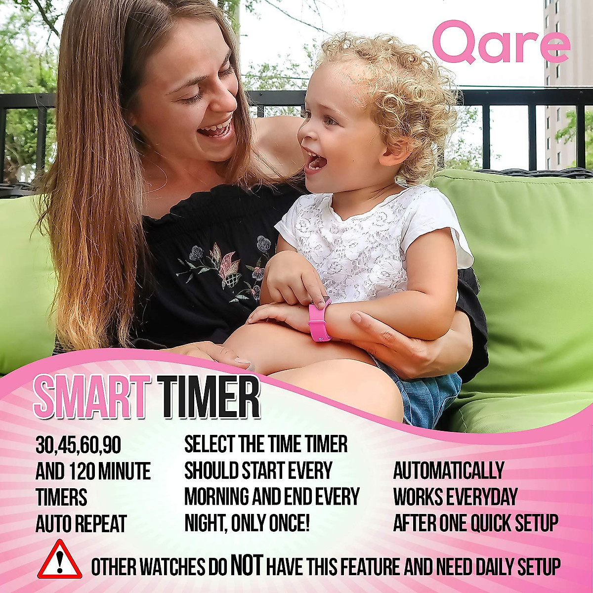 Premium Potty Training Watch & Charts Bundle - Only Watch with Multiple Alarms (16) to Fit Your Schedule & Easy to Use Smart Timer - Water Resistant - Princess Theme (Pink)