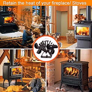 VODA Newly Designed Heat Powered Stove Fan with 2 Motors Larger Air Flow about 360CFM Eco Fan for Wood Burning/Log Burner Fireplace Perfect for Large Rooms