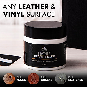 Paintable Leather Filler - Repair for Tears, Holes, and Scratches - Easy Step-by-Step Guide - Leather Repair Gel, White - 60 mL