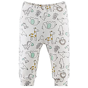 The Peanutshell Baby Pants 5 Pack Set for Boys or Girls | Newborn to 24 Month Sizes | Black, Grey, Light Green, Safari, Stars