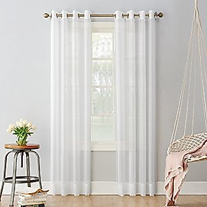 No. 918 Emily Sheer Voile Grommet Curtain Panel, 59" x 84", White