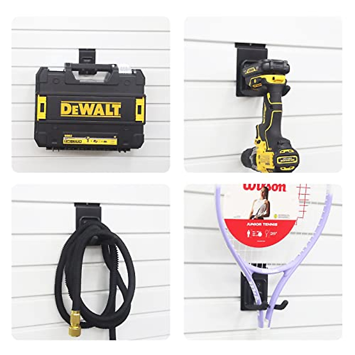 ATOOLA Slatwall Helmet Hanger, Adjustable 4 Inch Slatwall Hooks with Lock