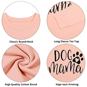 ALLTB Dog Mom Sweatshirt Women Dog Mama Shirt Pullover Cute Dog Sweater Long Sleeve Letter Print Tshirt Tops (Pink, Medium)