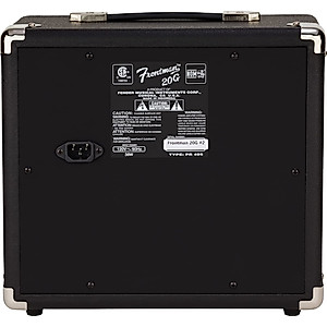 Fender Frontman 20G Guitar Amplifier & Professional Series Instrument Cable, Straight/Straight, Black, 10ft