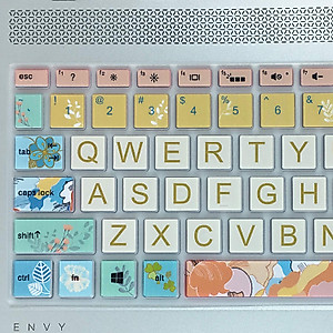 SANFORIN Keyboard Cover for HP Envy x360 15m-bp/bq /2020 2019 HP Pavilion 15/ HP Pavilion x360 15.6” Series/HP Envy 17 17.3" Series/HP Laptop 15t 17t 17-ca0011nr 17-by0040nr, Litter Flowers