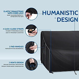 FORSPARK Patio Furniture Covers Waterproof, Heavy Duty Outdoor Loveseat Covers Fit up to 58 W x 40 D x 31 H inches Black