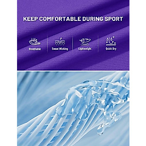 TACVASEN Womens Short Sleeve Shirts Athletic Workout Tops UPF 50+ Rash Guard Running Crew Neck Summer T-Shirts, Purple, M