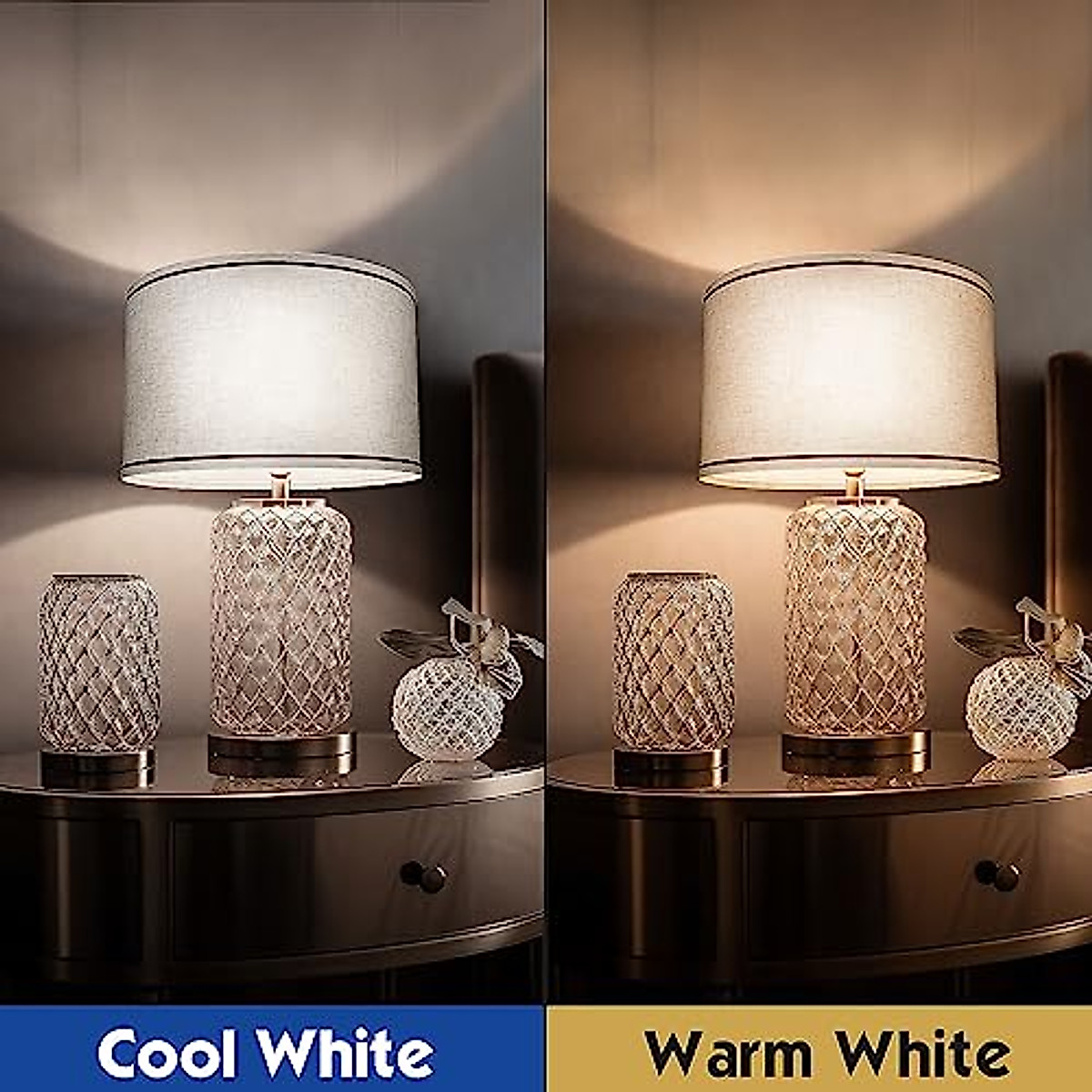 Lamp shades Set of 2, Fabric Lamp Shades for Table Lamps and Floor Light, Medium Lamps Shades 13.5" Top x 13.5" Bottom x 8.8" High, Lampshades Natural Linen Hand Crafted