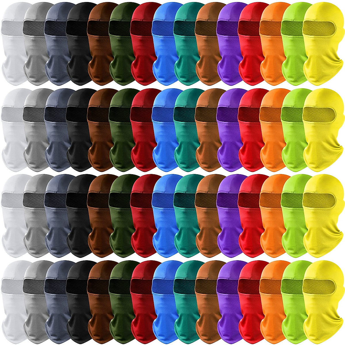 60 Pcs Balaclava Face Masks Men Full Face Cover Balaclava Mask Pasamontañas Ski Mask Winter Mask for Men Women (Bright Colors)