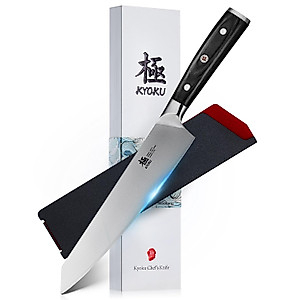 KYOKU 8.5" Kiritsuke Chef Knife, Samurai Series Japanese Chef Knife with Pakkawood Handle, Japanese High Carbon Steel Knife for Kitchen