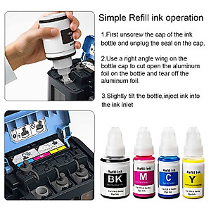 Printers Jack Compatible Canon GI-290 Refill Ink Bottle Kit for Canon PIXMA G4200, PIXMA G3200, PIXMA G4210, PIXMA G2200, PIXMA G1200 Printers