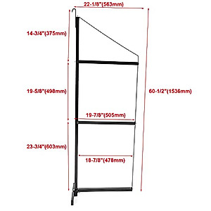 KUAFU 60 1/2" X 22 1/8" Container Shelving Shelf Bracket Universal for Shipping Container Hang & Hook Shelving Brackets Storage Cargo Shelves -2PCS