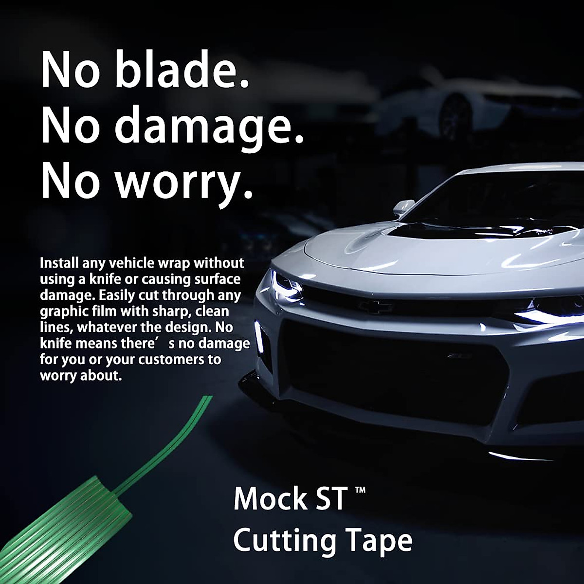 MOCK ST No-Knife Tape Design Line Finish Line Vinyl Wrap Cutting Tape 50m / 164 ft Roll