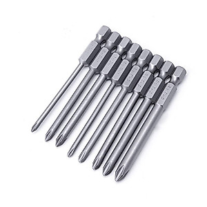FURLOU Home Improvement Repair Screwdriver Tool 8pcs 75mm Long Magnetic Head Cross Hex Alloy Steel Screwdriver Bits Set Screwdriver