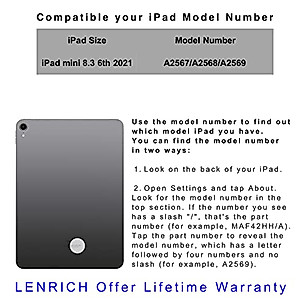 LENRICH iPad Mini 6 case with Keyboard 2021 8.3 inch 6th Generation Trackpad Backlit 7 Color,Backlight Wireless Accessories 360 Rotation Smart Protective Cover touchpad