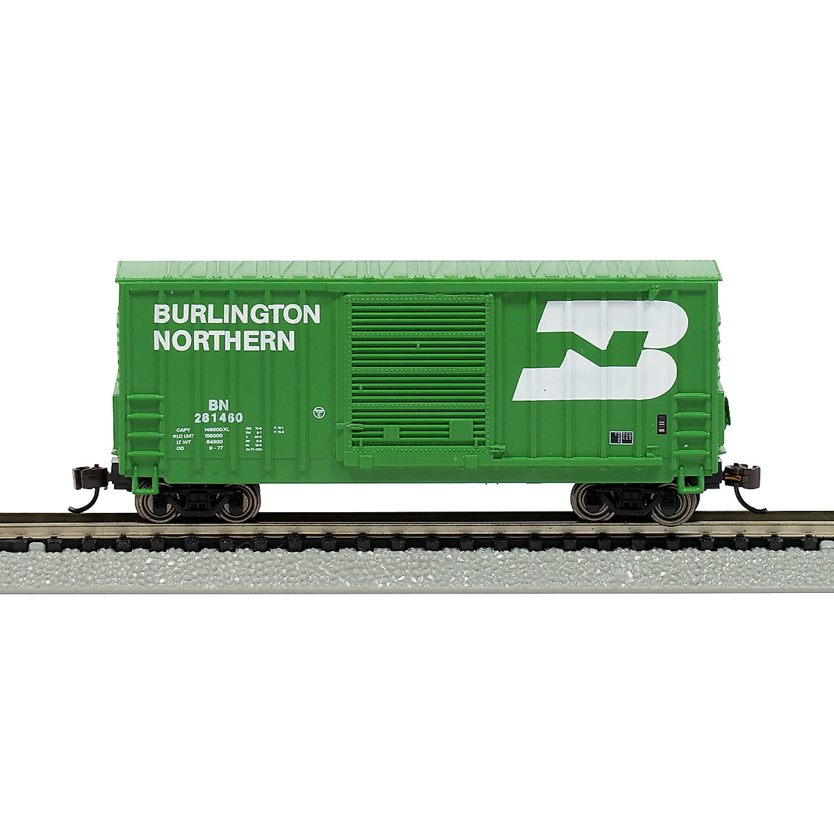 Bachmann Trains - HI-Cube Box CAR - Burlington Northern #281460 - N Scale Silver