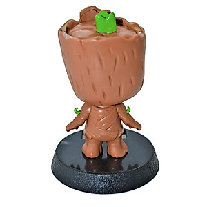 GROOT Solar Powered PVC Bobblehead Car Home Office Ultra Detail Doll