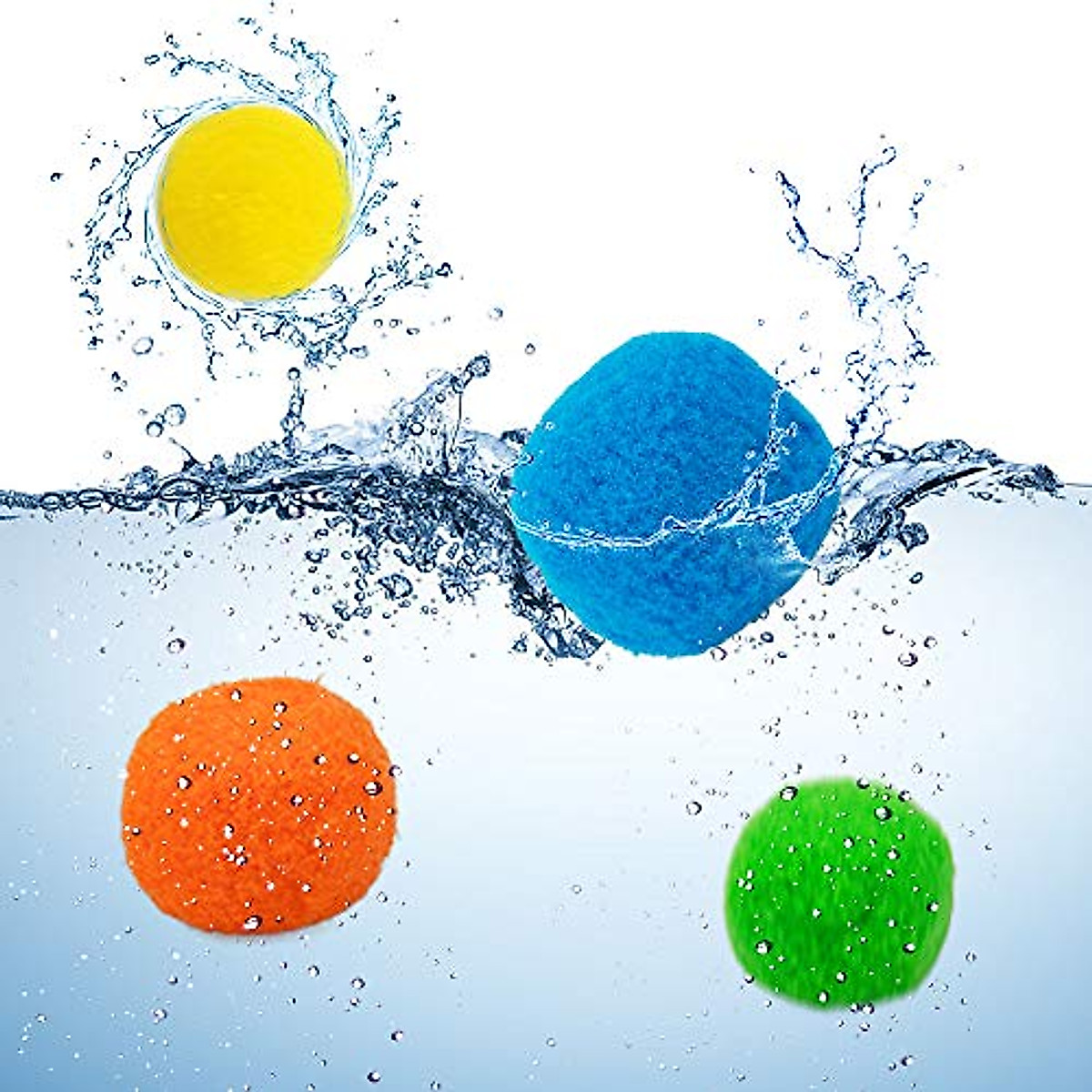 teytoy 48PCS Reusable Water Balls, Soaker Water Balls, Soft Cotton Reusable Water Balloons, Outside Toys Pool Toys Summer Toys for Kids Ages 4 6 8 12, Splash Activity Balls for Pool and Backyard Fun