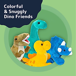 PREXTEX Plush Dinosaur Stuffed Animal, 4pk, 10 inches Cute Dinosaur Plush Toys for Boys and Girls Ages 3+, Stuffed Dinosaurs for Boys, Soft Dino Plush Stuffed Animals Dinosaur Party Favors