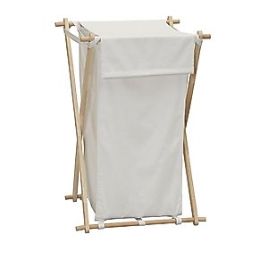 Household Essentials White Househod Essentials Laundry Hamper with Wood X Frame Large