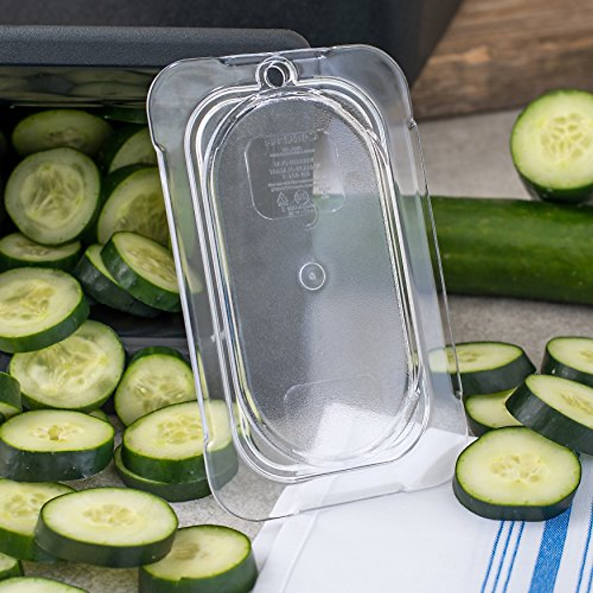 Carlisle FoodService Products Storplus 1/9 Size Universal Flat Food Pan Lid for Catering, Buffets, Restaurants, Polycarbonate, Clear