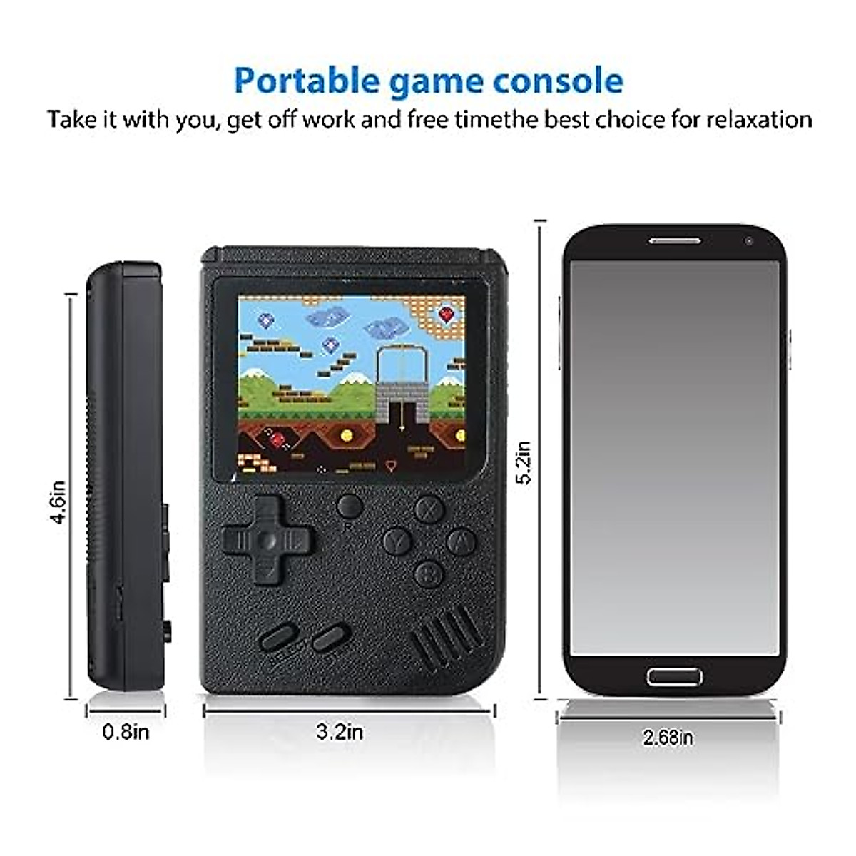 Handheld Game Console Retro Mini Game Player with 400 Classical Games Handheld Games Support TV Connection & Two Players for Kids Adults by GRABOTE