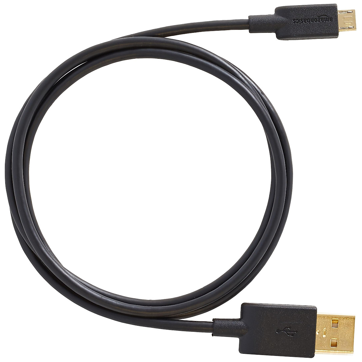 Amazon Basics 5-Pack USB-A to Micro USB Fast Charging Cable, 480Mbps Transfer Speed with Gold-Plated Plugs, USB 2.0, 3 Foot, Black