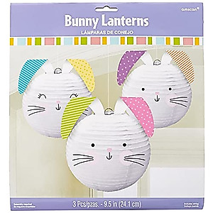 amscan Multicolored Bunny Shaped Paper Lanterns, 3 Ct. | Easter Decoration