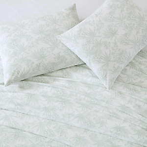 Tommy Bahama- King Duvet Cover Set, Reversible Cotton Bedding Set with Matching Shams, Coastal Home Décor (Pen and Ink Light Green, King)