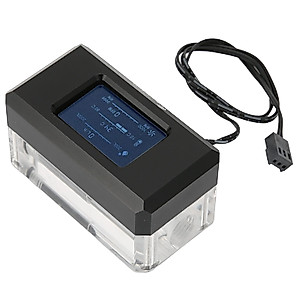 PC Water Cooling Thermometer, Smart LCD Speed Temperature Detect, PC G1/4 Thread Water Cooling System Temperature Meter for Computer Laptop
