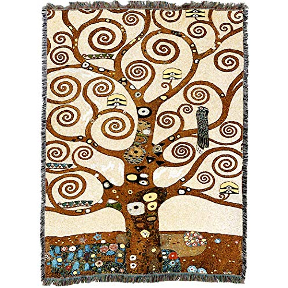 Pure Country Weavers Stoclet Frieze Blanket by Tree of Life - Gustav Klimt - Fine Art Gift Tapestry Throw Woven from Cotton - Made in The USA (72x54)