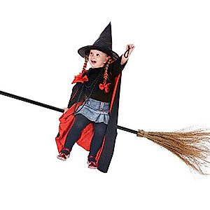 2 Pieces Halloween Witch Broom Plastic Witch Broomstick Broom Props for Halloween Costume Supplies
