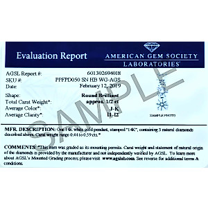 Certified 1/2 Carat TW Three Stone Diamond Pendant in 14K White Gold