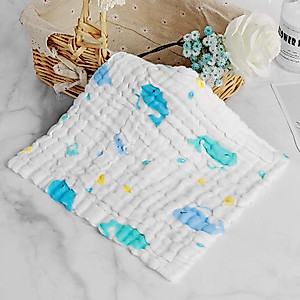 PPOGOO Baby Muslin Washcloths Natural Purified Cotton Baby Wipes Soft Newborn Baby Face Towel