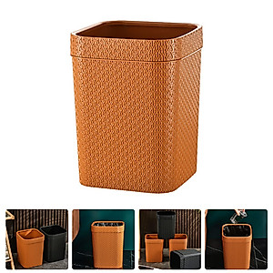 LIFKOME Orange Rattan Round Trash Can, Durable, Convenient, Impact Resistant, Can Be Used for a Long Time