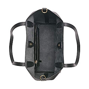 Calvin Klein Larissa Pebble Leather North/South Tote, Black/Gold