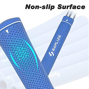 SAPLIZE Rubber Golf Grips, 13 Grips with Complete Regripping Kit, Standard Size, Golf Club Grip, Blue