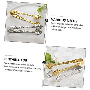 Amosfun 4 Pcs Food Clip Stainless Steel Ice Tongs Sugar Tongs Capacillos Para Cupcake Mini Kitchen Utensils Buffet Tong Salads Tong Kitchen Supplies Stainless Steel Clamp Metal Fruit Pizza