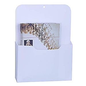 Antner 2 Pack Magnetic File Holder Letter Size Magnetic Wall File Organizer Office Supplies Mail Planners Case, White