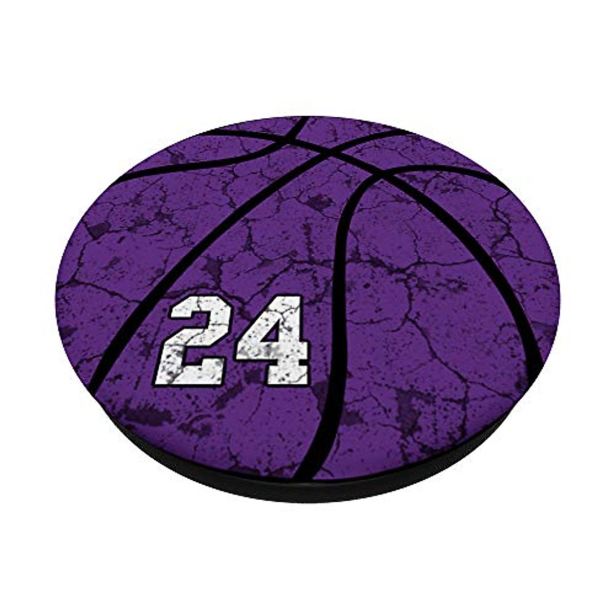 Basketball Number #24 Purple Gift for Basketball Player PopSockets Swappable PopGrip
