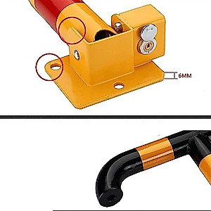 Parking Barrier Post Safety Bollard T-Shaped Heavy Duty Car Parking Space Lock Bollard Folding Lane Parking Barriers Security Posts for Private, Business, with Screws & Key (Color : Yellow, Size : 5