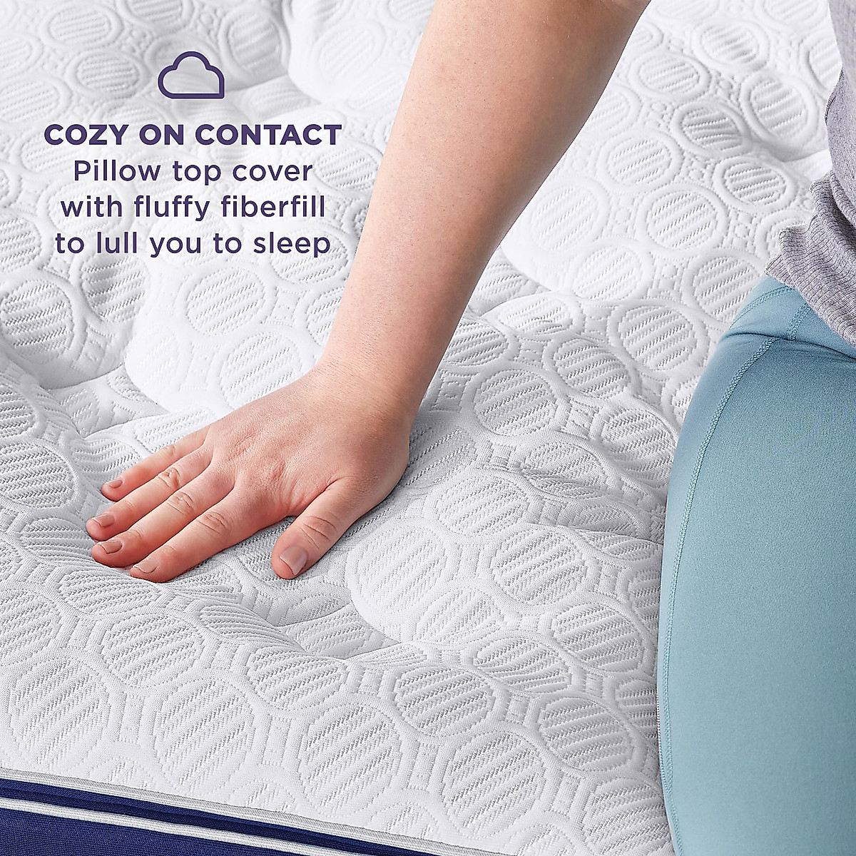 Sleep Innovations Skyler 12 Inch Cooling Gel Memory Foam Mattress, Fiber Fill Pillow Top, Full Size, Bed in a Box, Medium Plush Feel