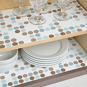 Con-Tact Brand Grip Prints Durable Adhesive Non-Slip Shelf and Drawer Liner, 18" x 4', Polka Blue