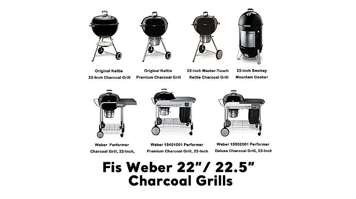 Uniflasy 7436 & 85041 Charcoal Grate Set for Weber 22-inch Smokey Mountain