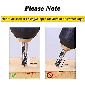 Bestgle 6 Pcs Brad Point Drill Bits(3/8", 5/16", 1/4", 3/16", 1/8", 3/32"), 1/4 Inch Hex Shank HSS Spiral Twist Wood Drill Bit Set for Soft, Hard, Veneered, Laminated Wood MDF Acrylic Woodworking Tool